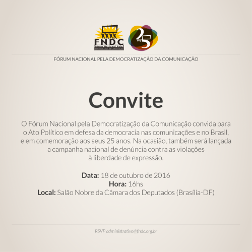 Altamiro Borges: Ato político marcará 25 anos do FNDC