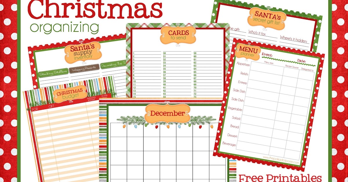 The Polka Dot Posie: Christmas Organizing Printables to get you in the ...