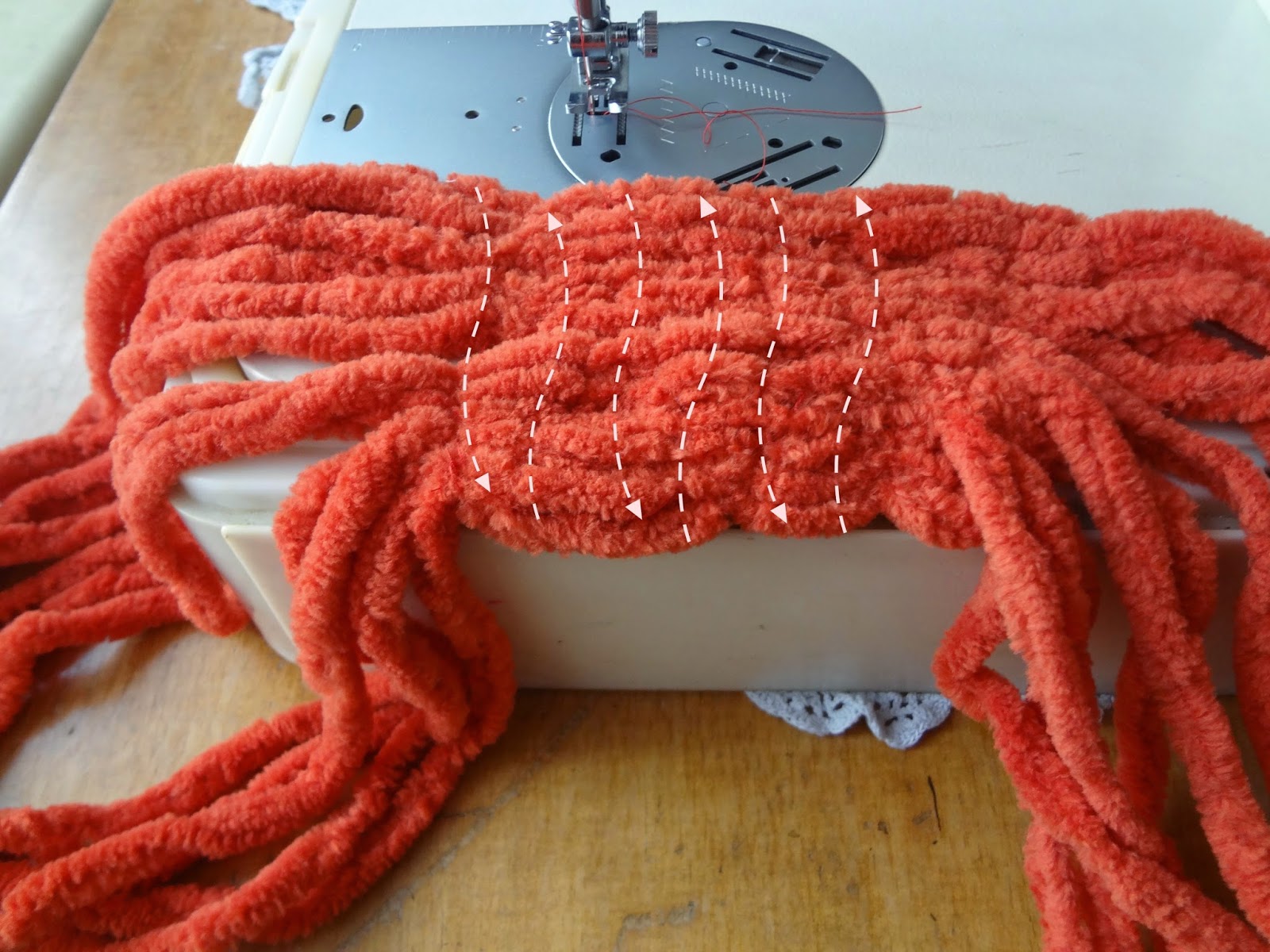 Little Treasures: No Knit Just Sew: Drape Scarf Tutorial