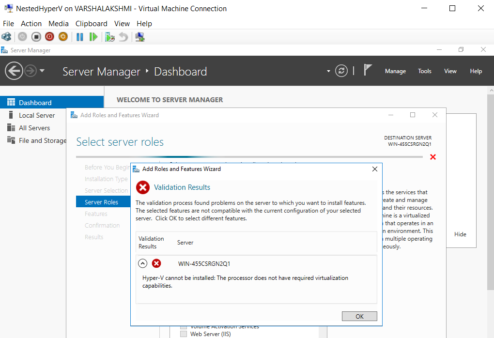 runbook: Nested Virtualization in Hyper V - Windows 2016