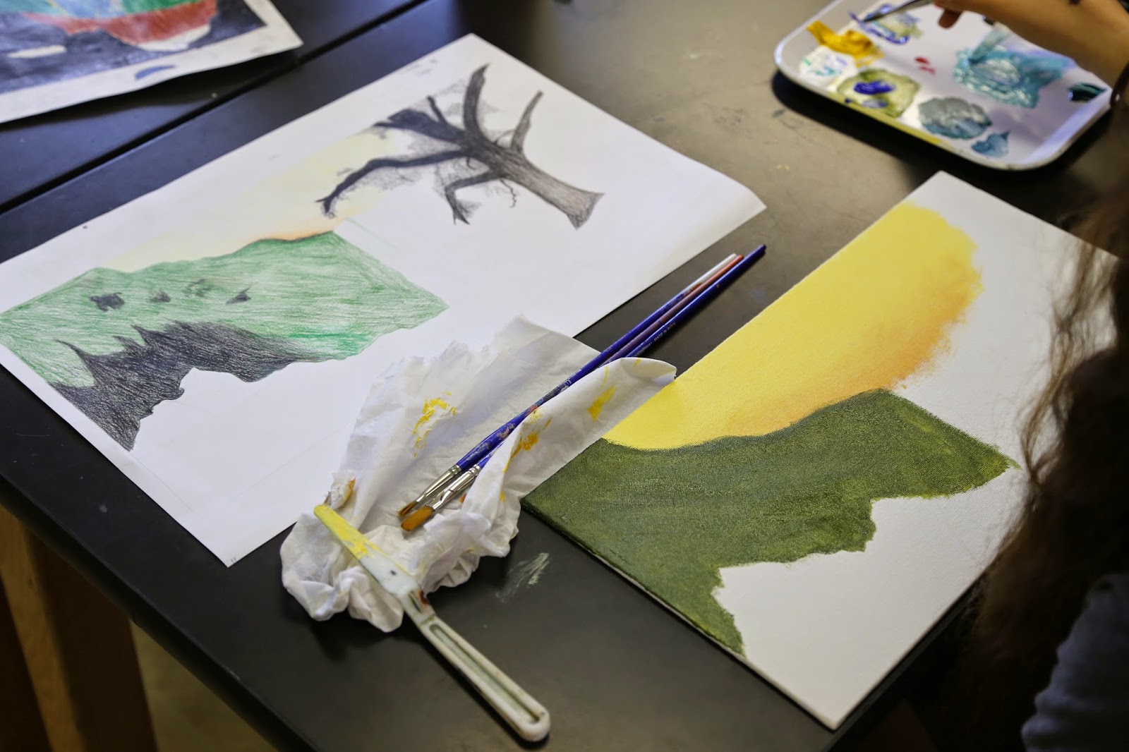 Grauer Art: Landscape painting, 7th Grade Art