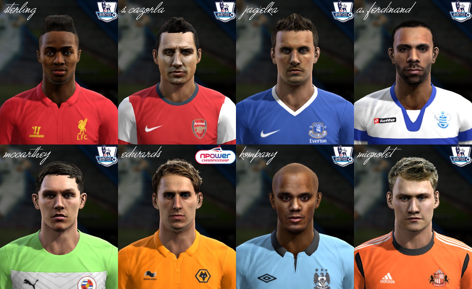 SANTARA PES: Download Premier League Facepack by el yorugua PES 2013