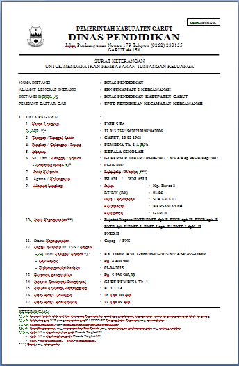 SKUMPTK (SURAT KETERANGAN UNTUK MENDAPATKAN TUNJANGAN KELUARGA ...