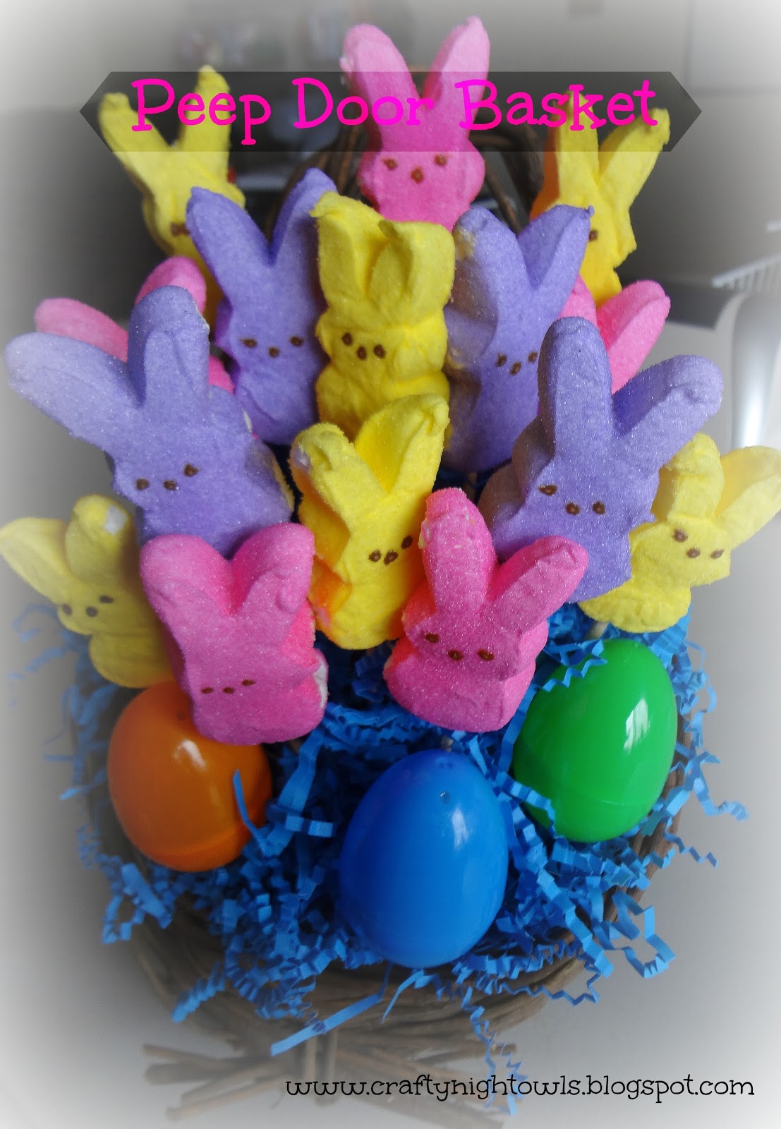 Crafty Night Owls: Peep Basket Door Hanger