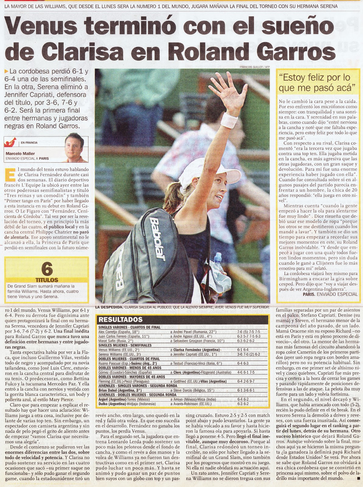 Tenistas Argentinas: Replay The Point: Clarisa Fernández, semifinalista ...