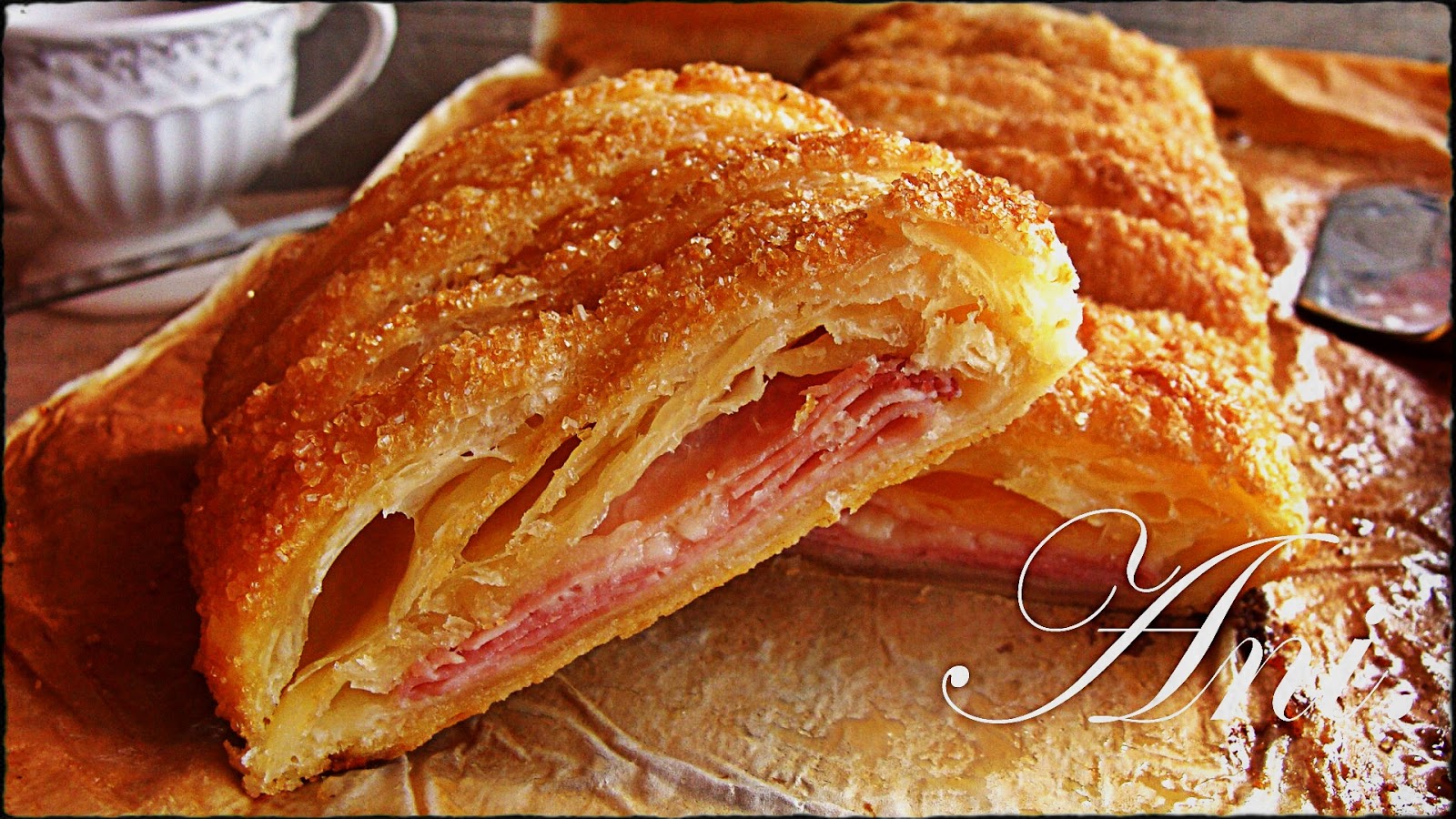 La Cocina De Ani Hojaldre Caramelizado De Jamón Y Queso Paso A Paso