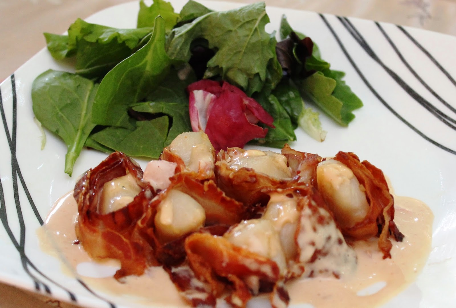 Recipe: Bacon Wrapped Scallops with Red Gold Sriracha Aioli | chicago ...