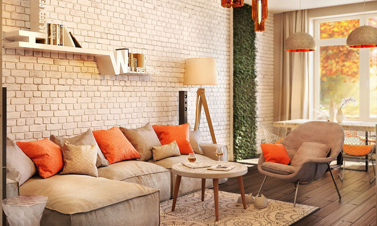 Bata Ringan Type AAC: Modern Studio Apartment Warm Interior