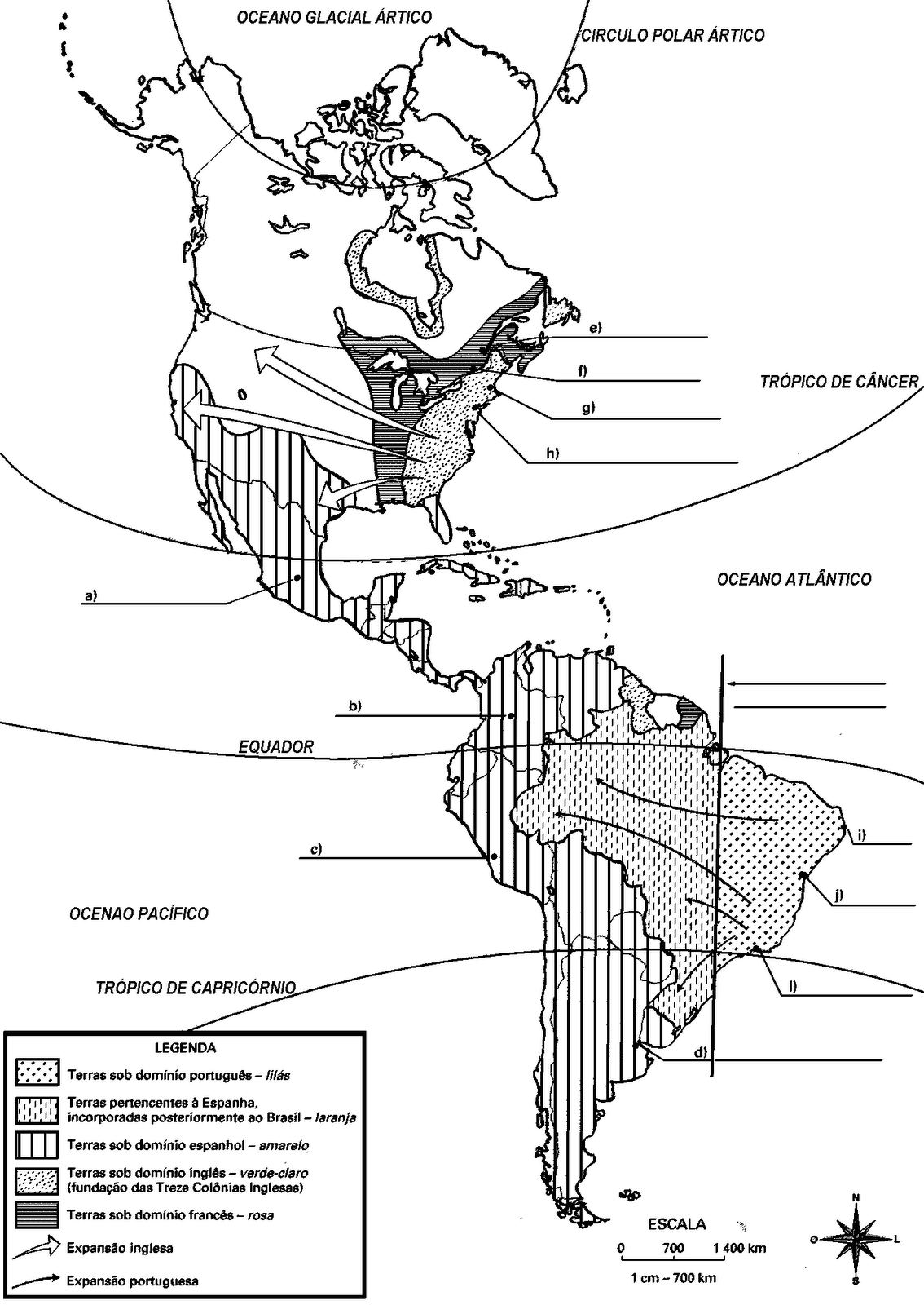 Geo do Monteiro Lobato!: Mapa da colonização da América