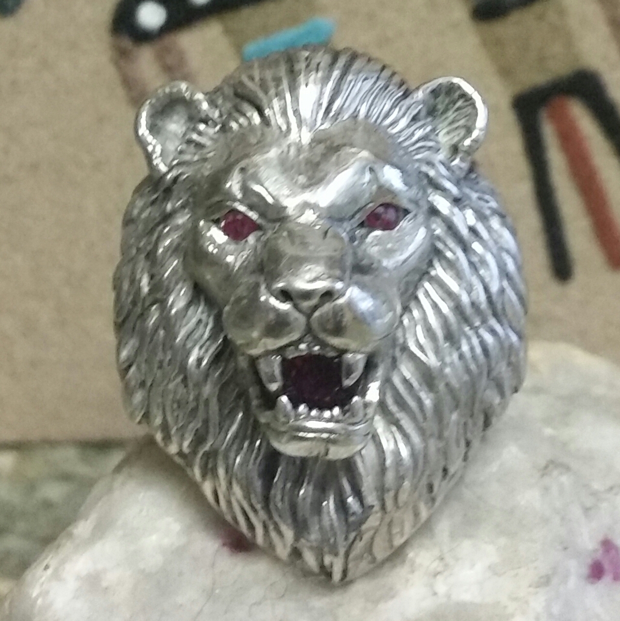 Metalsmith Orfebreria: Silver and Rubies Lion of Judah Ring / Sortija ...