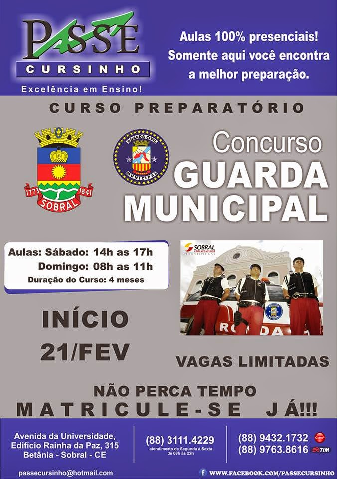 Passe Cursinho Concurso Preparatório Para A Guarda Municipal Sobral