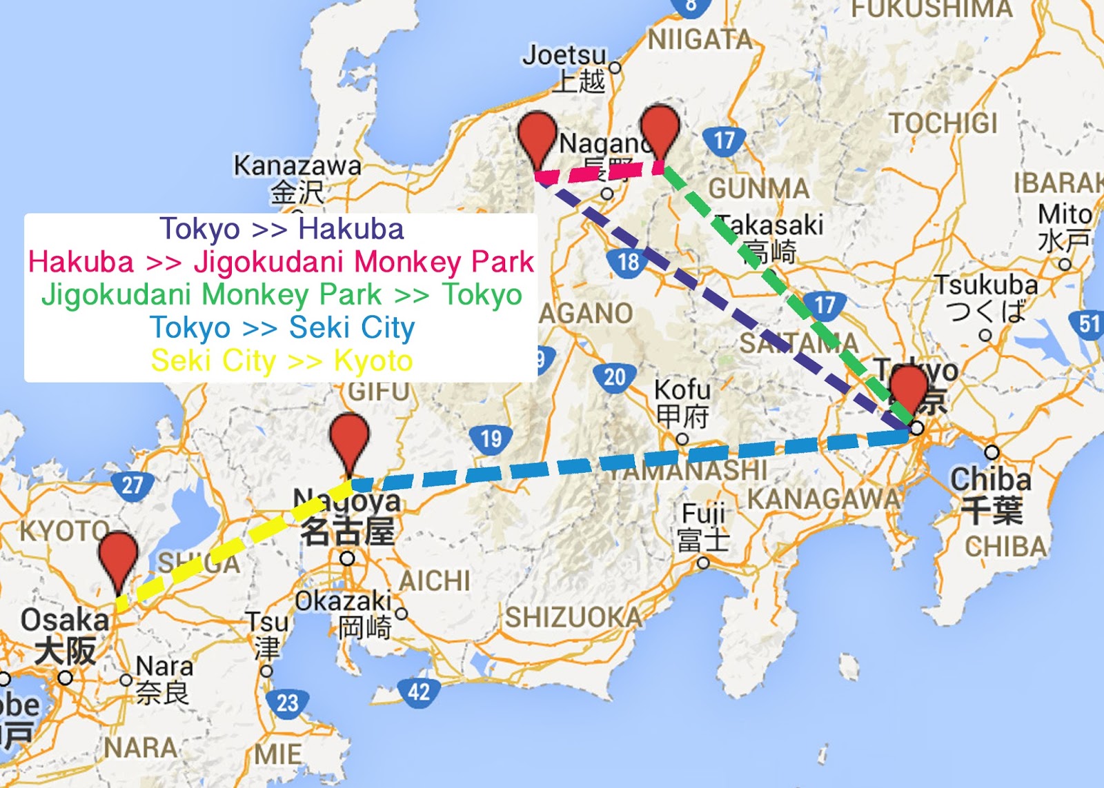 Japan Travel Info Map