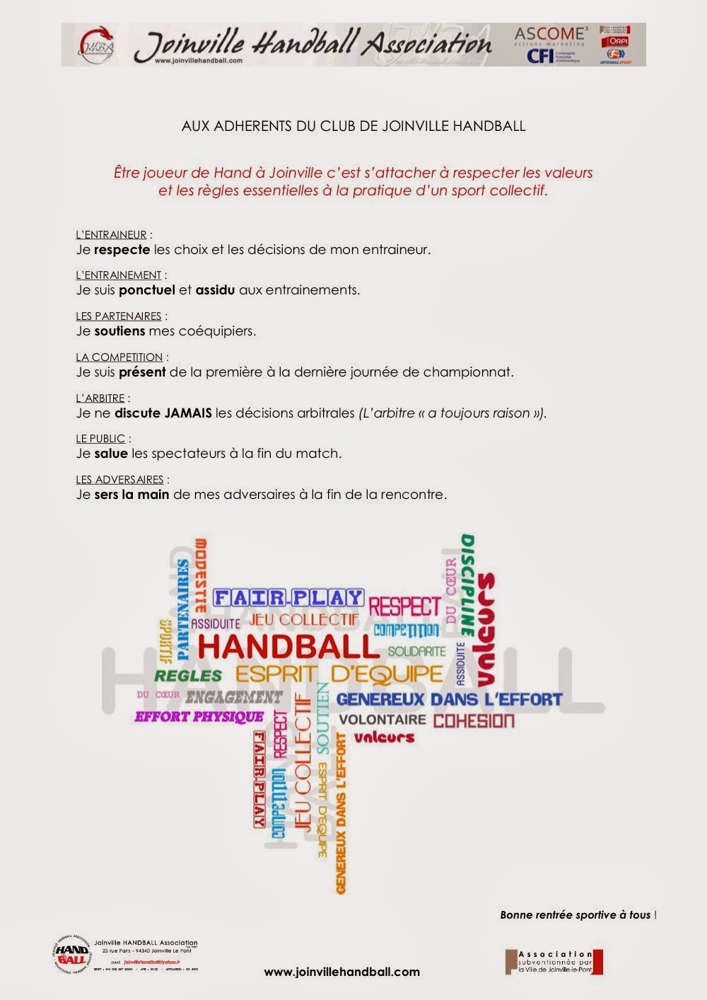 Français au lycée: LE HANDBALL. Les règles de respect des joueurs et ...