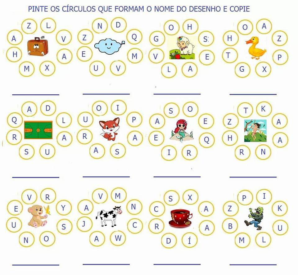 Escrita espontânea Fichas para trabalhar a escrita das palavras ...