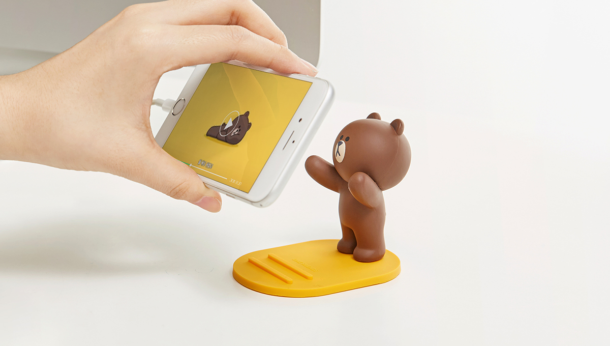 LINE FRIENDS Character Figure Cell Phone Stand Portable Cellphone ...