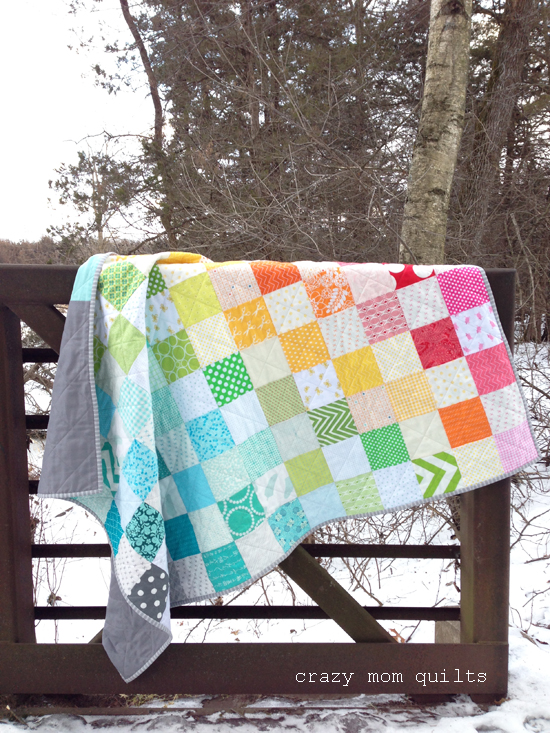 crazy mom quilts: rainbow quilt complete
