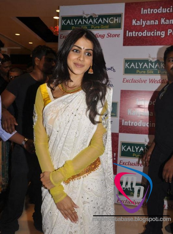 Tamil sensation Genelia D'Souza rocking in a white saree in a recent event