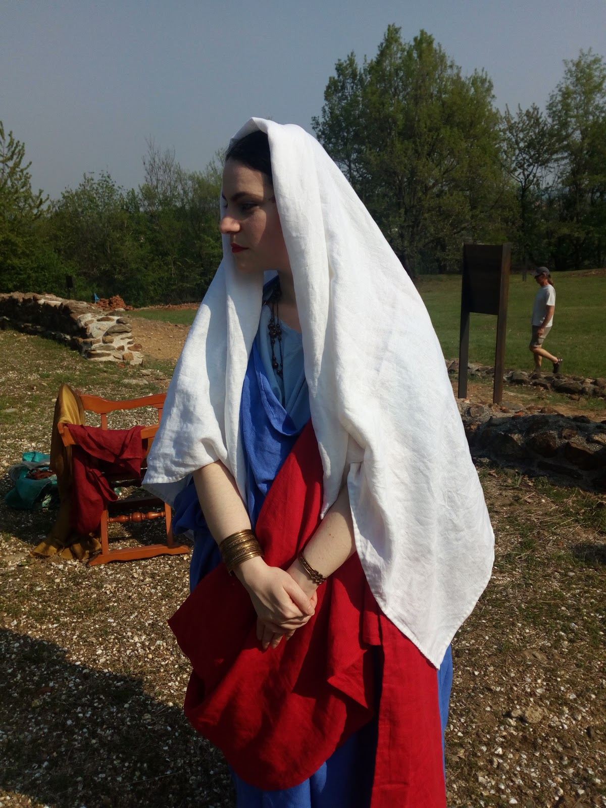 New Ancient Roman stola and veil in linen