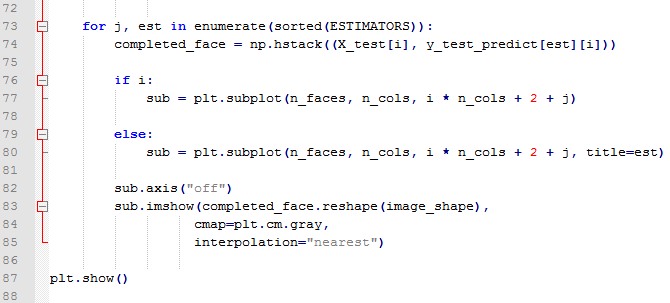 Valence Analytics Python Face Image Completion With Multi Output Estimators