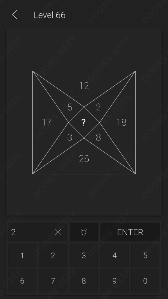Math Level 66 Solution ~ Doors Geek