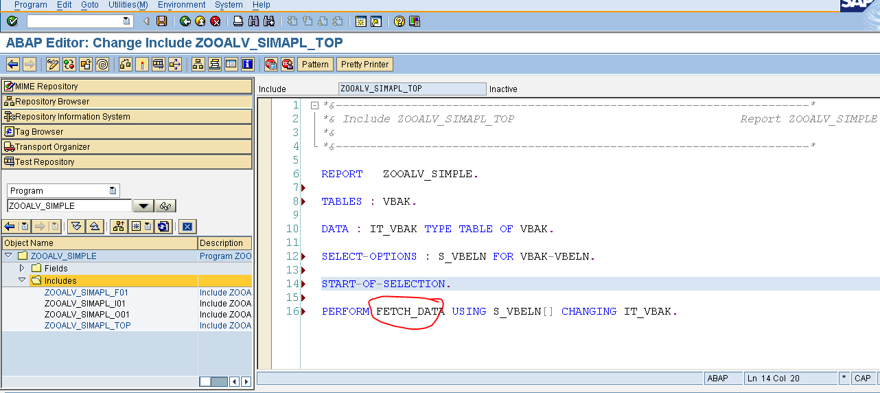 SAP TECH: Basic OO-ALV Report ( SE80 )
