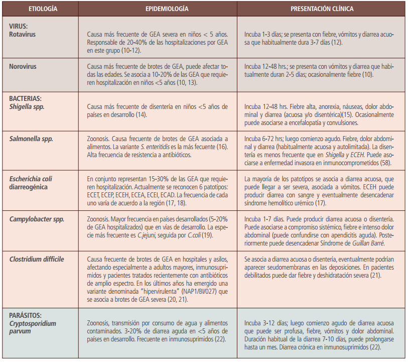 Gastroenteritis Aguda (DIARREA); Características epidemiológicas y ...
