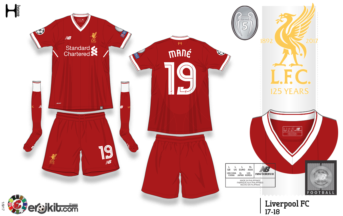 Kit Design, by eroj: 2017-18 Liverpool (Home, Away e Third)