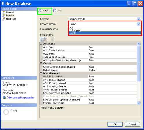 SQL SERVER: Crear tablas