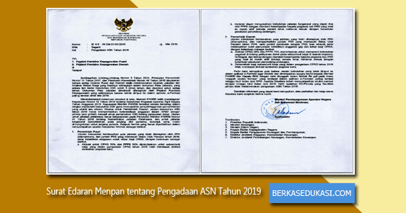 Surat Edaran Menteri PANRB Tentang Pengadaan ASN Tahun 2019 - Folder ...