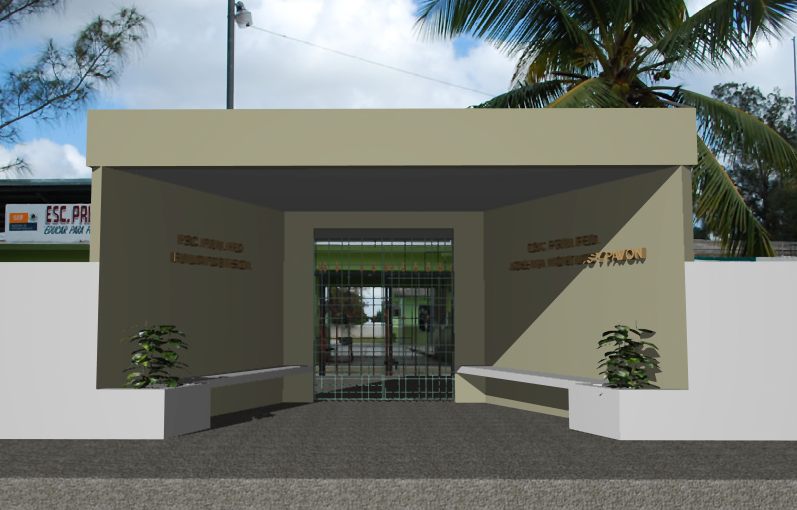 Escuela Prim. Gral. José Ma. Morelos y Pavón: fachada de la entrada ...