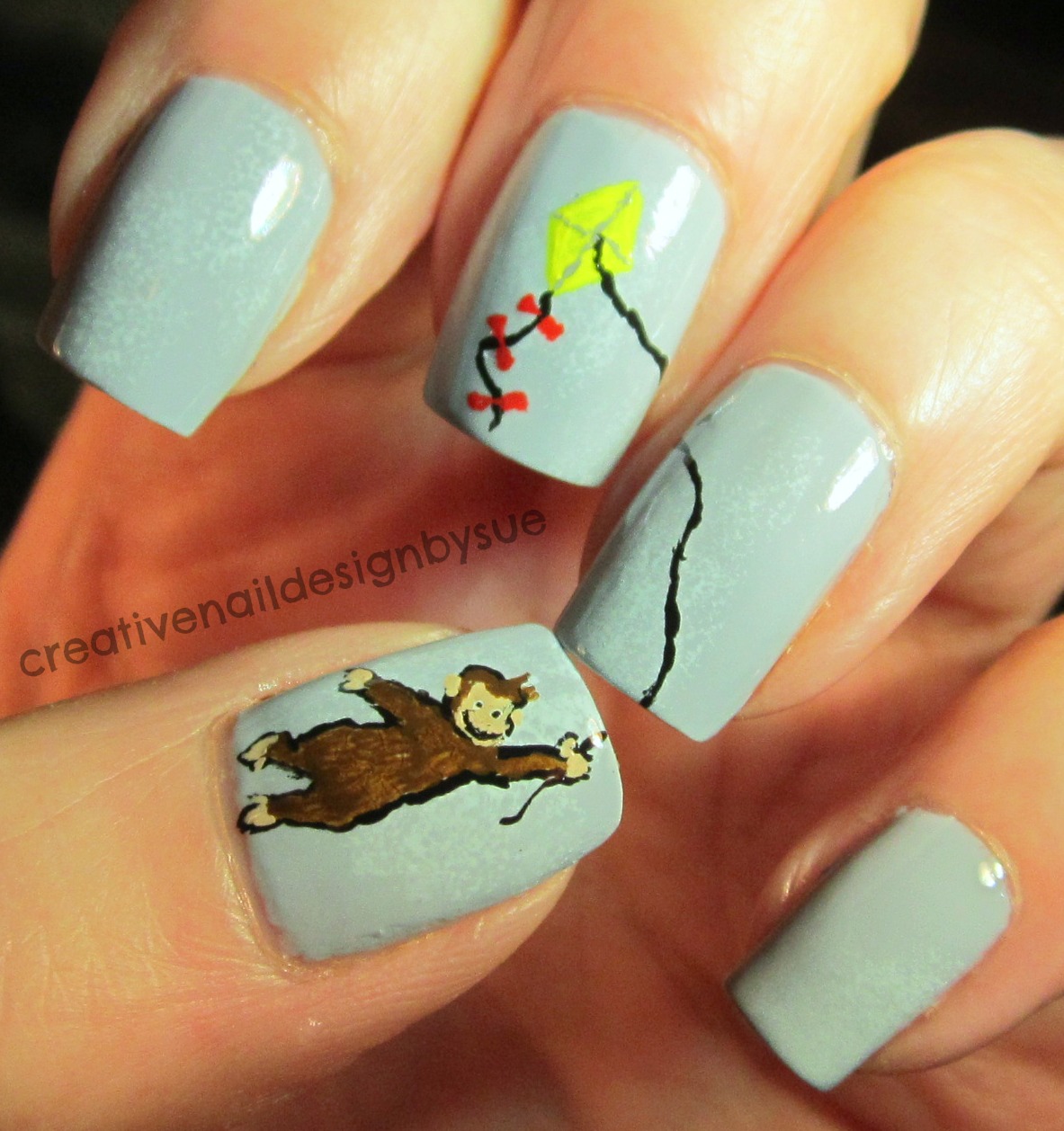 Creative Nail Design by Sue: Digit-al Dozen Does Books-Curious George
