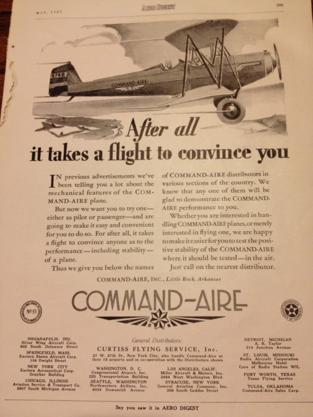 Vintage Aviation Advertisements - Argo, Buhl Airsedan and Command-Aire