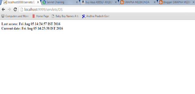 SWAPNA MEDIKONDA: Session Tracking in Servlets