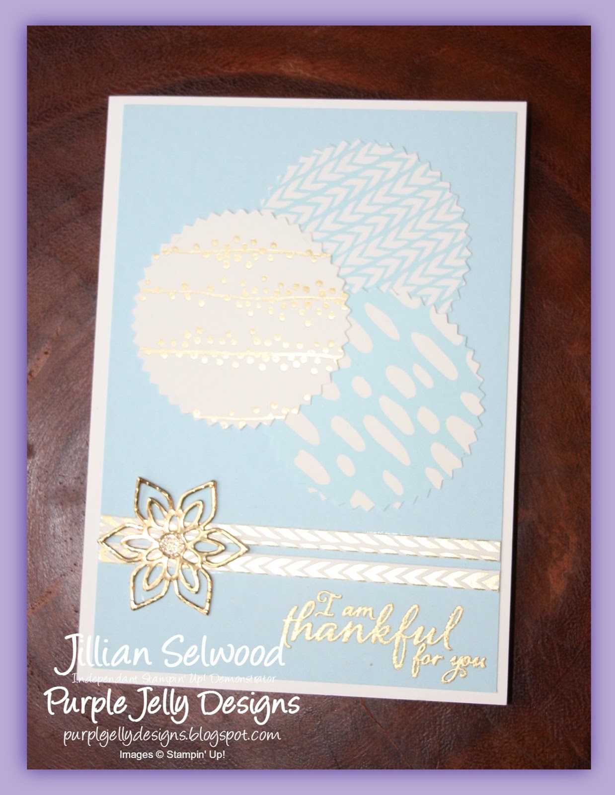 Purple Jelly Designs: Stampin' Up! Bundle of Love DSP Thank You Cards