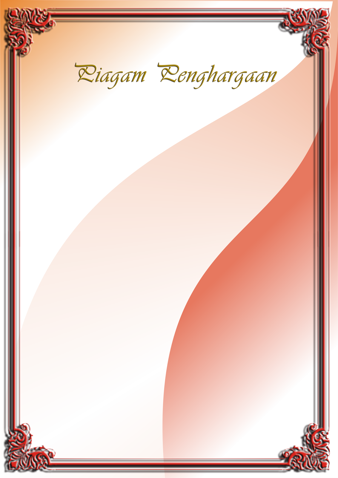 Template Piagam Penghargaan Potrait