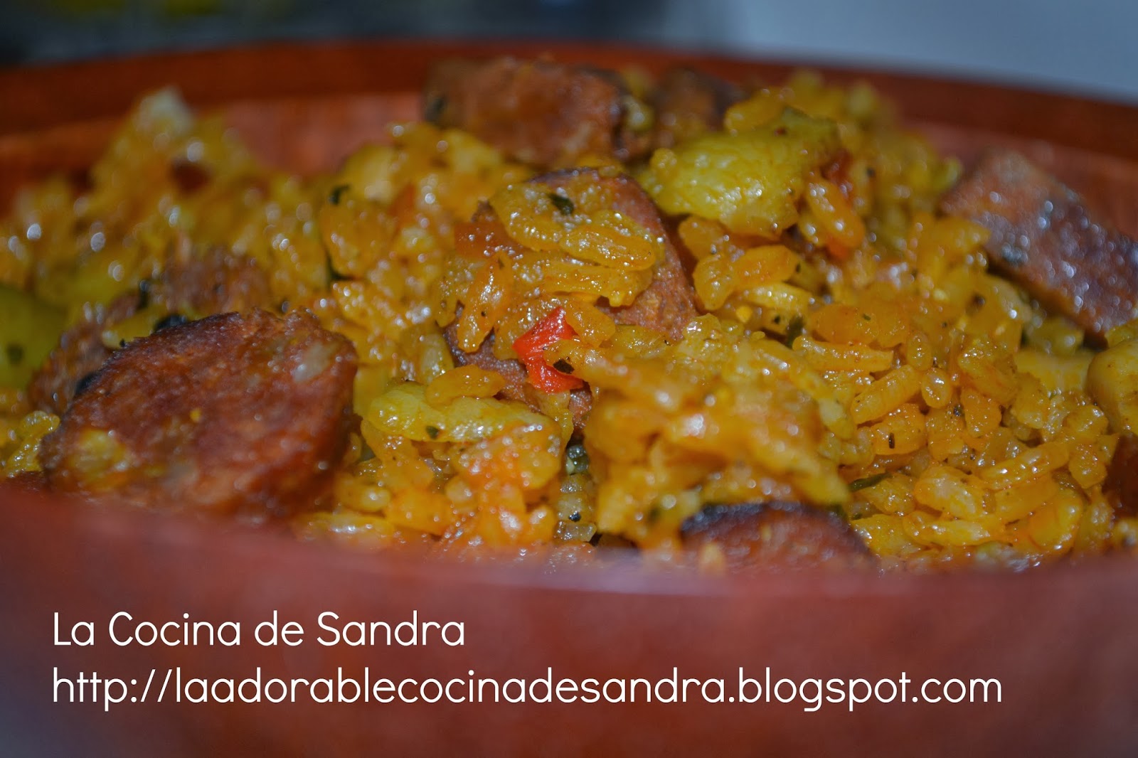 La Cocina de Sandra: ARROZ CON CHORIZO Y GARBANZOS