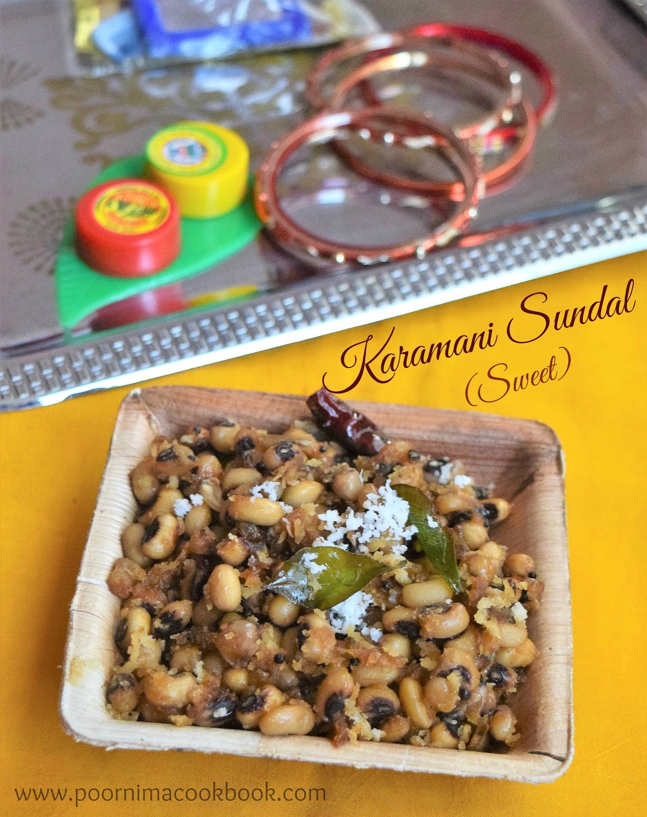 Poornima's Cook Book: Black Eye Bean Sweet Sundal / Karamani Sweet ...