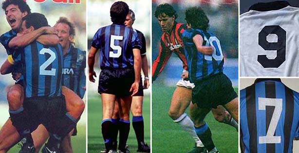 Football teams shirt and kits fan: Font Inter Milan 1988/90 season kits