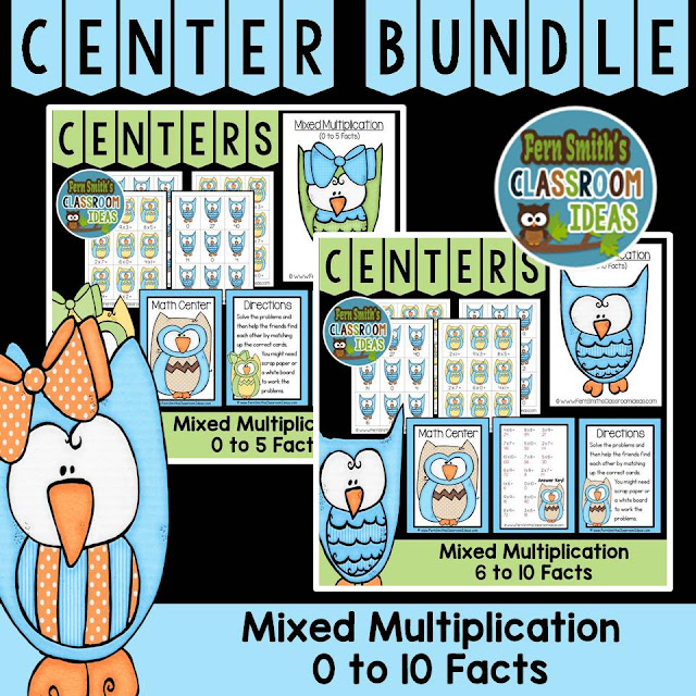 Mixed Multiplication Center Games - Fern Smith's Classroom Ideas!