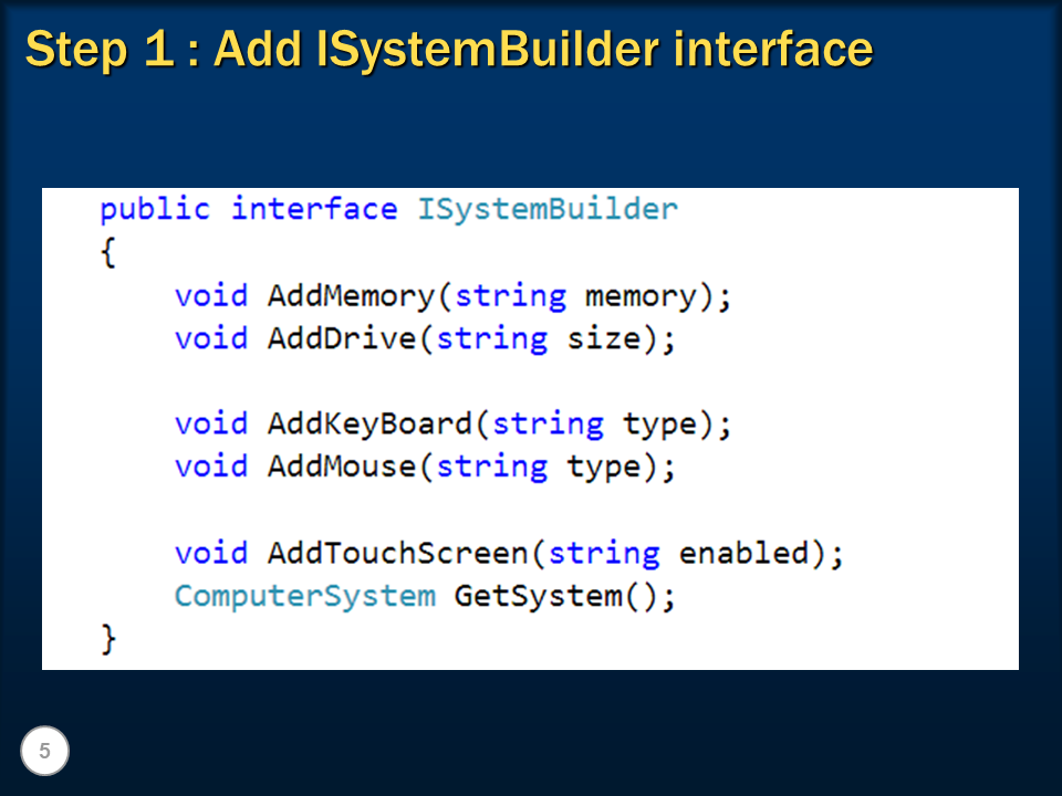 Sql server, .net and c# video tutorial: Builder Design Pattern Implementation - Slides