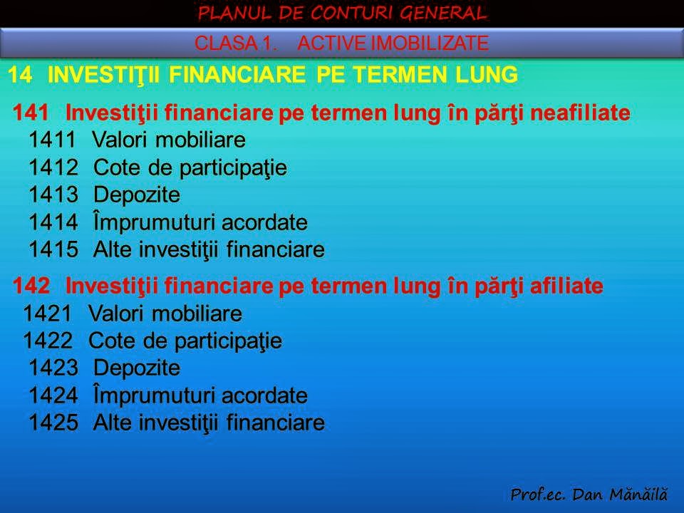 Profu`economist: PLANUL DE CONTURI GENERAL
