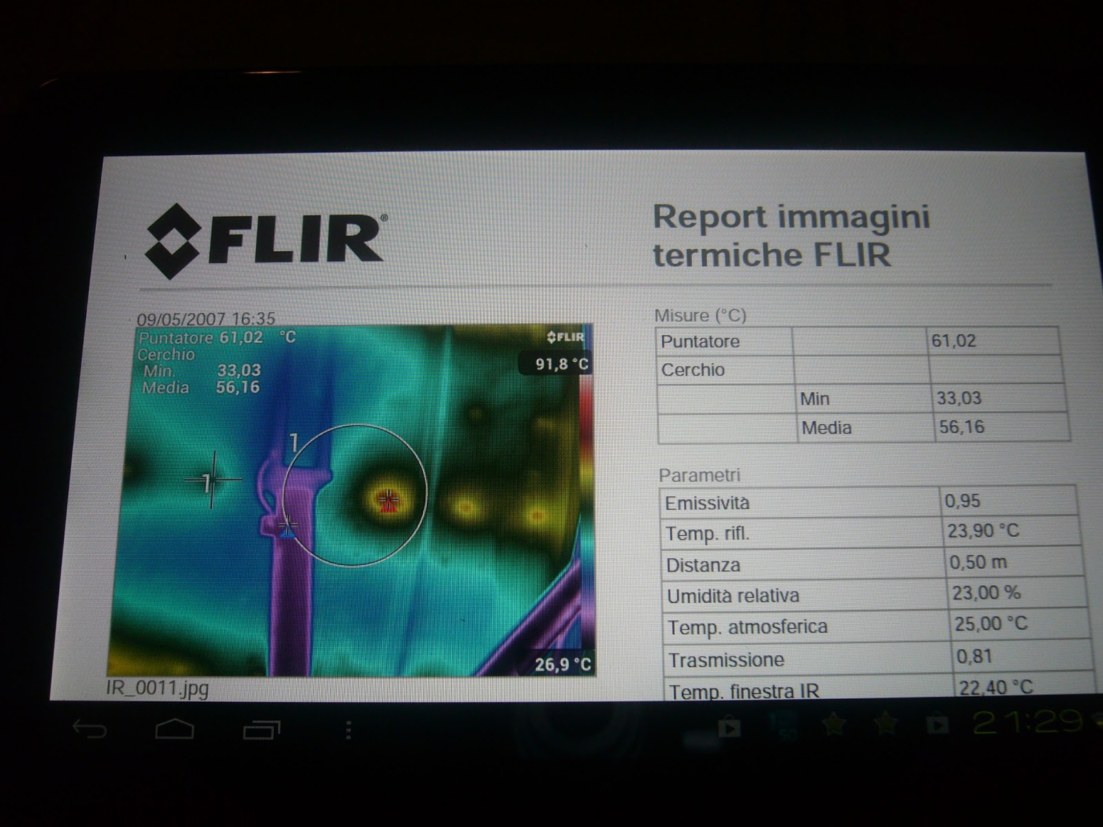 Termografia: Flir ir Tools Mobile per Android