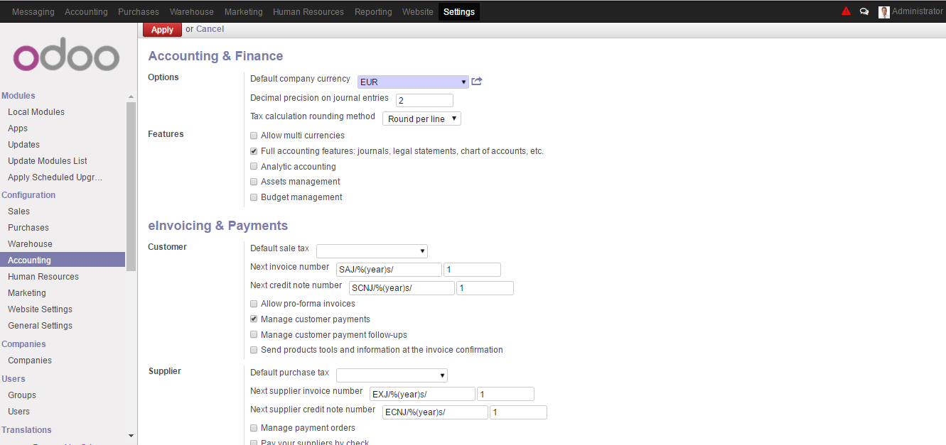 Cara Menggunakan Modul Accounting di Odoo