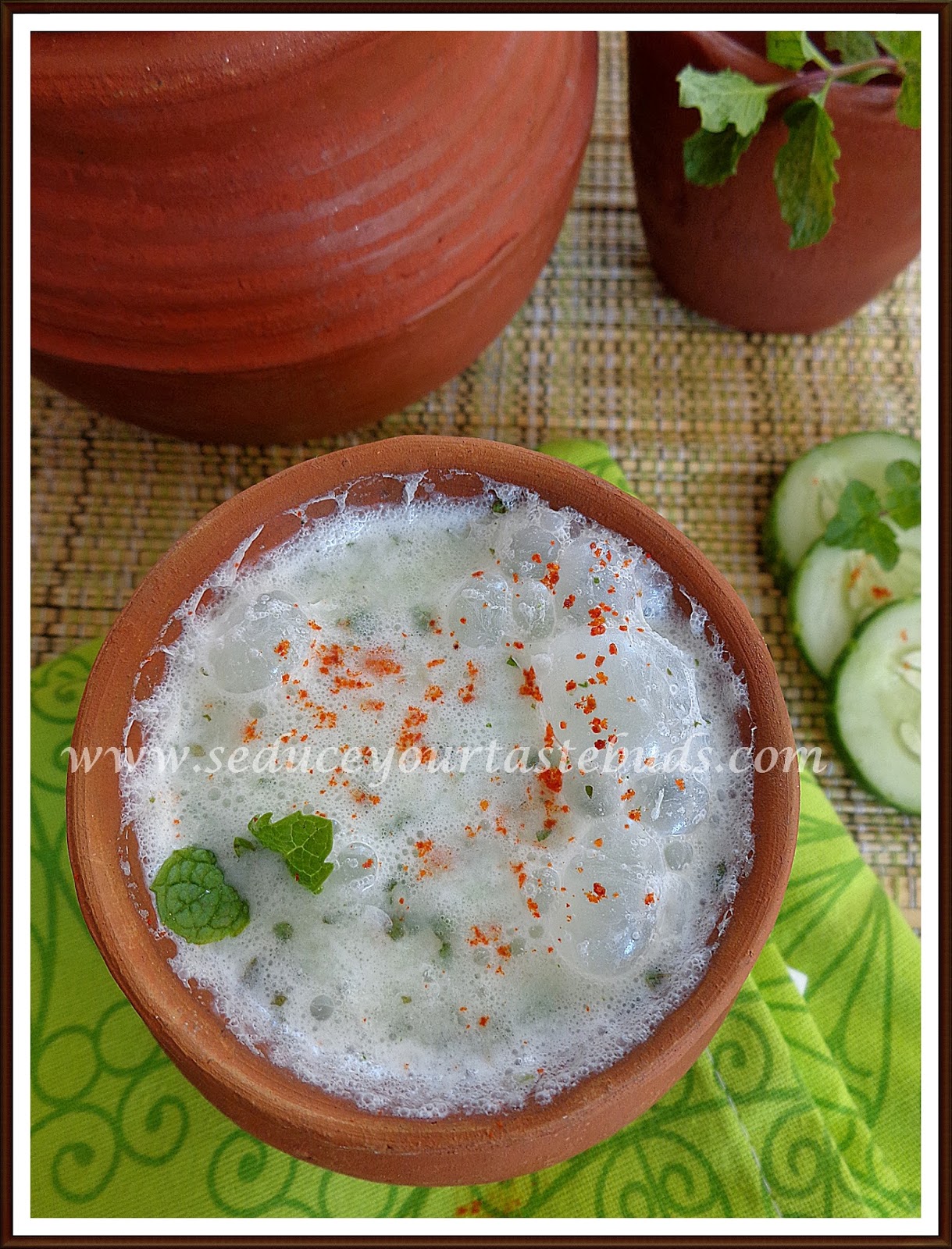 Cucumber and Mint Flavored Buttermilk | Vellari - Pudina Neer More ...