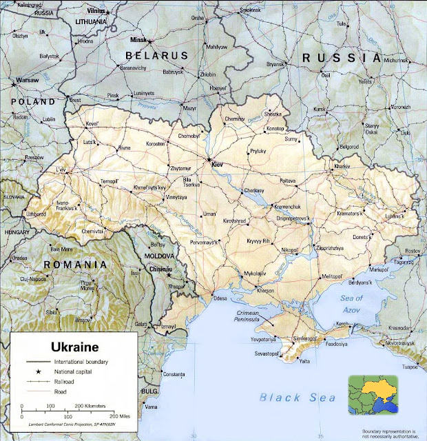 Ukraine - Geografiske Kort over Ukraine ~ Klima Naturali™