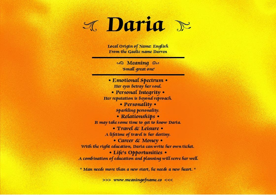 Daria - Meaning of Name