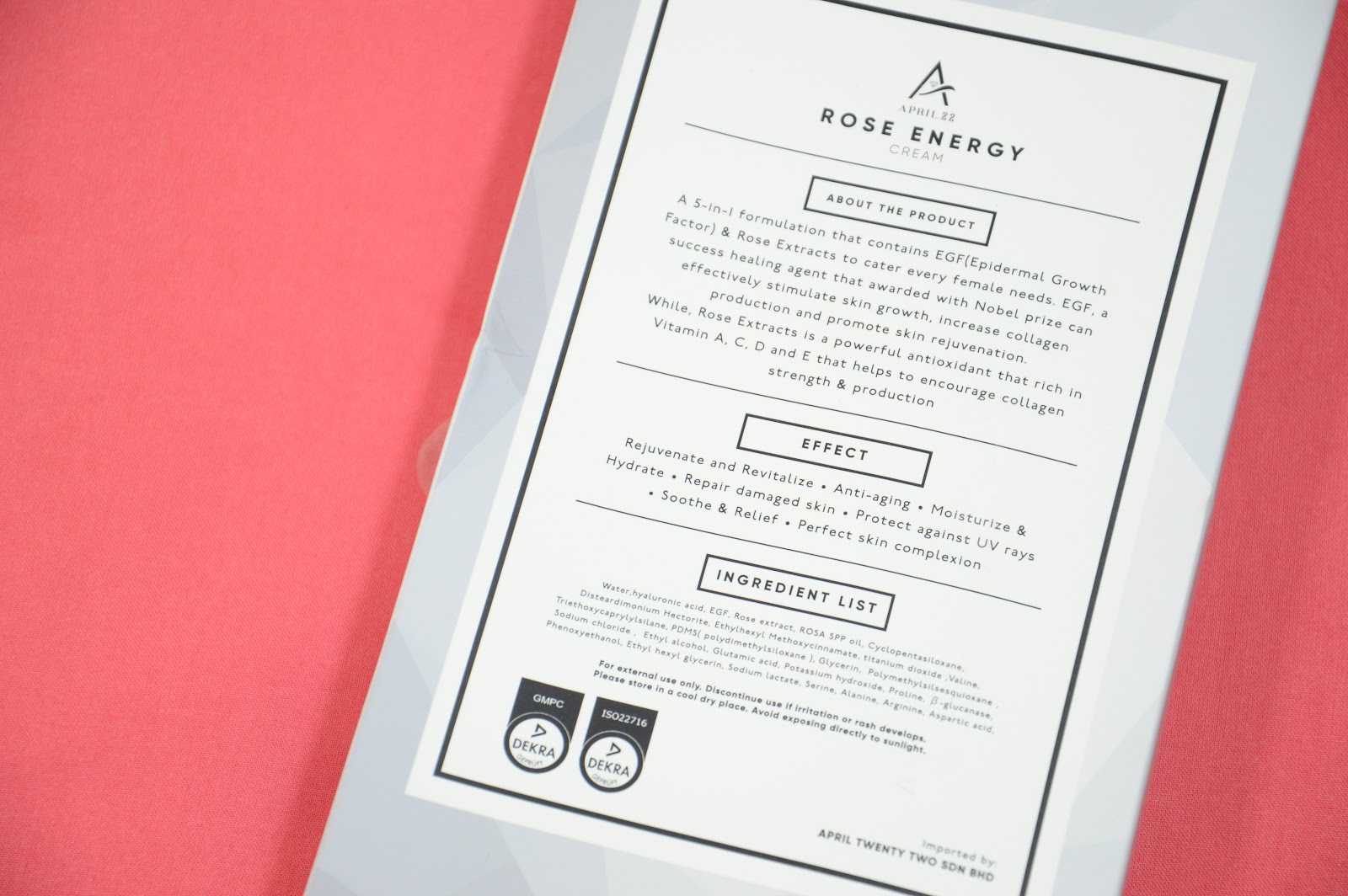 |REVIEW| April 22 Rose Energy Cream 玫瑰能量霜 Review (Special Deal!)