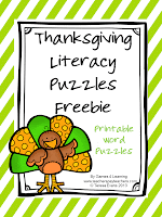 Fun Games 4 Learning: Thanksgiving Word Puzzles FREEBIE