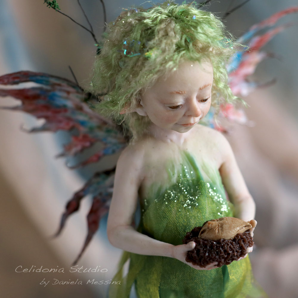 Fata Custode dei Semi - Polymer Clay Art Doll