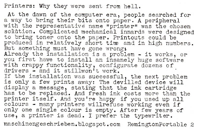 maschinengeschrieben: Printers: Why they were sent from hell.